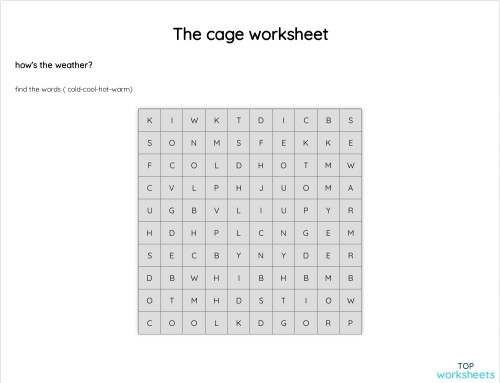 The cage worksheet. Interactive worksheet | TopWorksheets