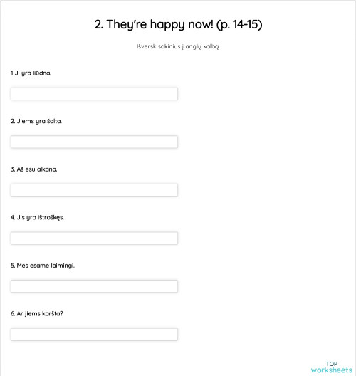 2. They're happy now! (p. 14-15). Interactive worksheet | TopWorksheets