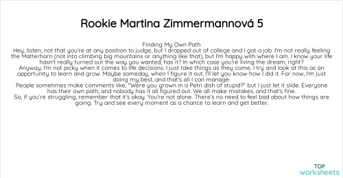 The rookie by Vítek. Interactive worksheet | TopWorksheets