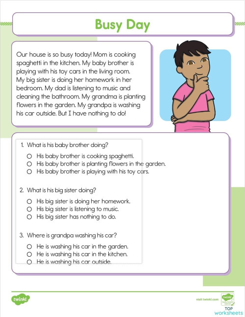reading warm up. Interactive worksheet | TopWorksheets