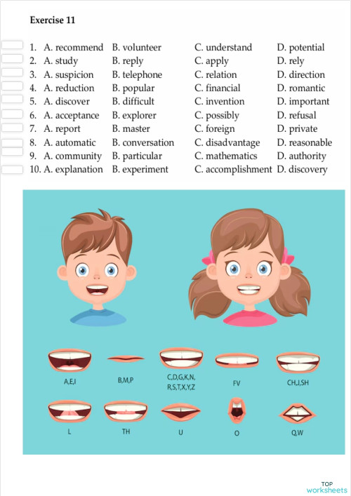 STRESS PRACTICE 11. Interactive worksheet | TopWorksheets