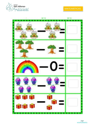 Restas con dibujos. Ficha interactiva | TopWorksheets