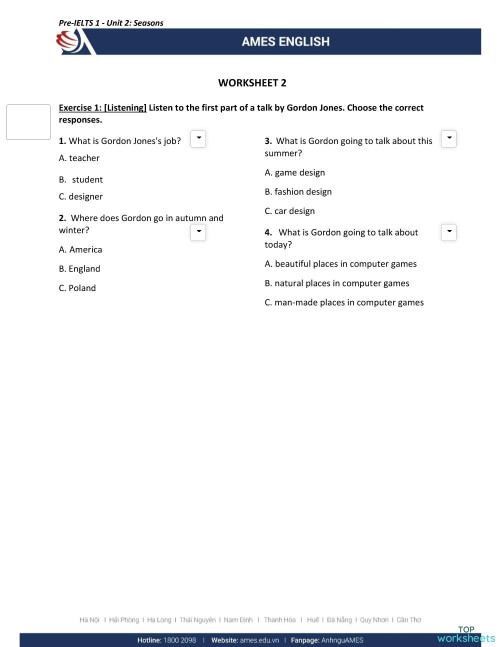 HP 2 - W2 - D3. Bài tập tương tác | TopWorksheets