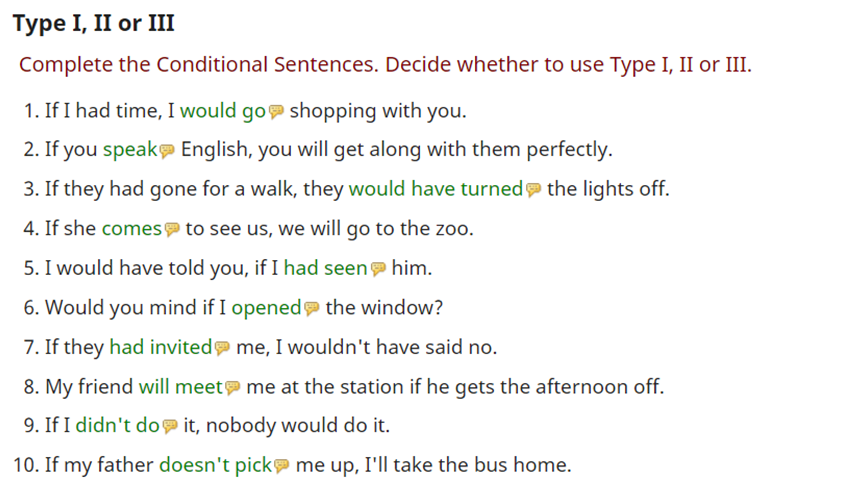Conditionals (0,1,2,3). Interactive worksheet | TopWorksheets