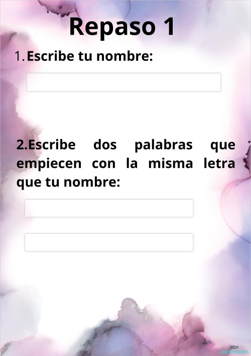 repaso 1 español. Ficha interactiva | TopWorksheets