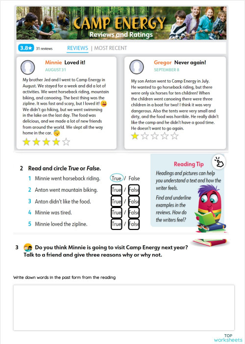 SI 5 U1 L3 reading. Interactive worksheet | TopWorksheets