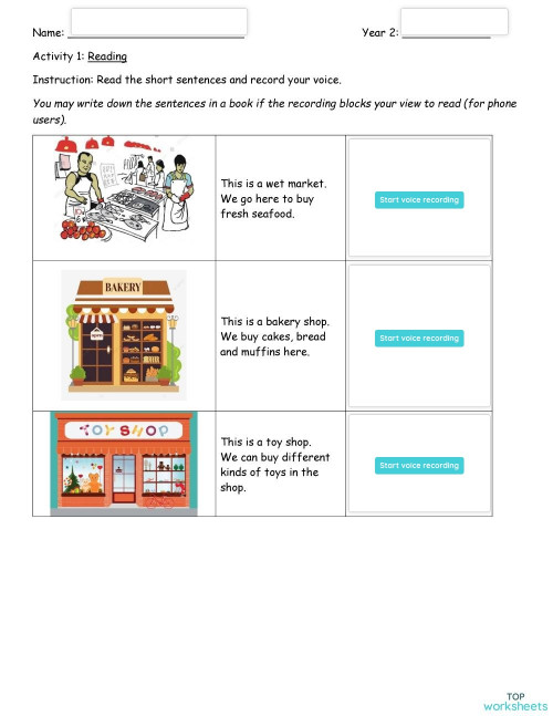 Places in Town. Interactive worksheet | TopWorksheets
