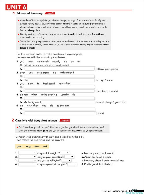 UNIT 6 - GRAMMAR PLUS. Interactive worksheet | TopWorksheets