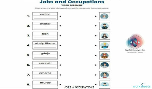 Jobs & Occupations 2. Ficha interactiva | TopWorksheets