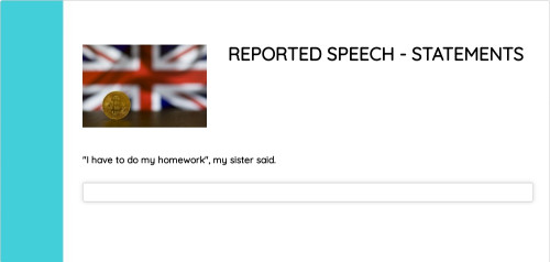 REPORTED SPEECH - STATEMENTS. Ficha interactiva | TopWorksheets