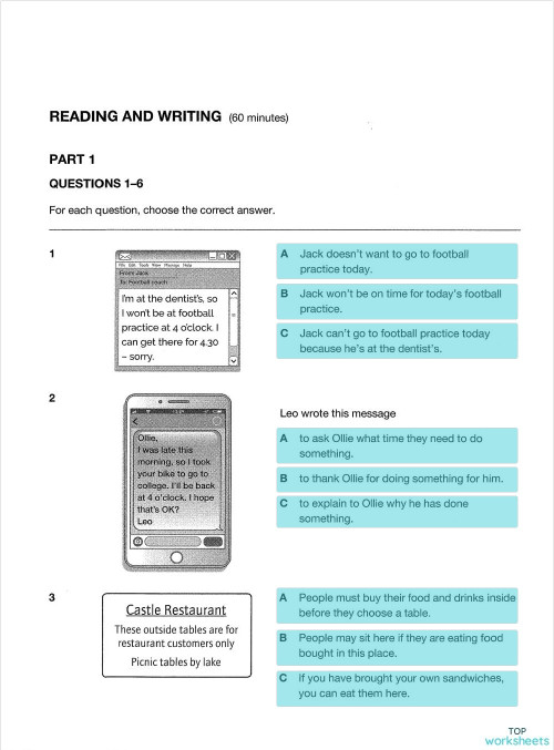 KET: interactive worksheets and online exercises | TopWorksheets