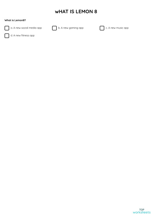 wHAT IS LEMON 8. Interactive worksheet | TopWorksheets