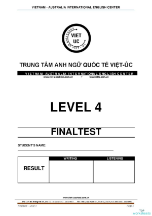 LEVEL 4- FINAL TEST. Interactive worksheet | TopWorksheets