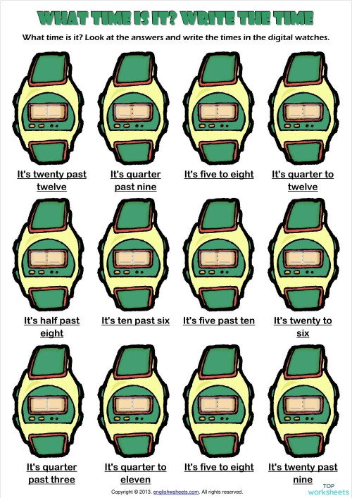 UNIT BASIC 3 ----WHAT TIME IS IT?. Interactive worksheet | TopWorksheets