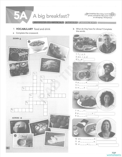 AEF Starter - 5A - HW. Interactive worksheet | TopWorksheets