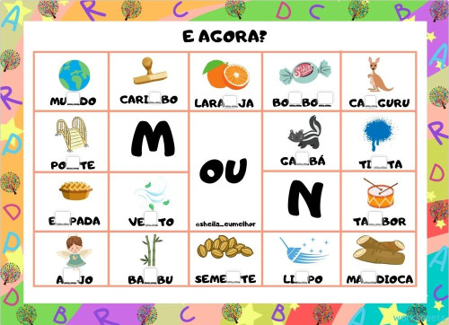 E AGORA? M/N. Ficha interativa | TopWorksheets