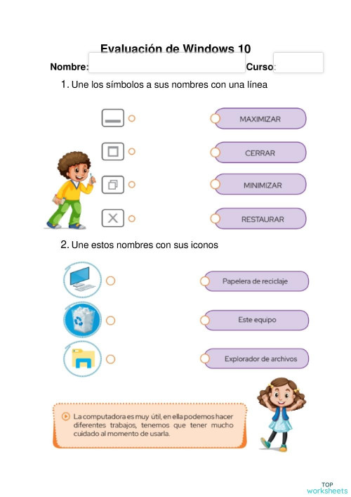 Windows 10 Prim. Ficha interactiva | TopWorksheets