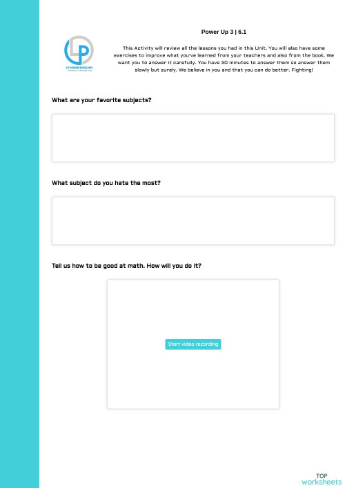 Power Up 3 | 6.1. Interactive worksheet | TopWorksheets