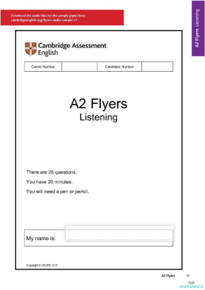 FLYER LISTENING TEST - DISCOVER 2. Interactive worksheet | TopWorksheets