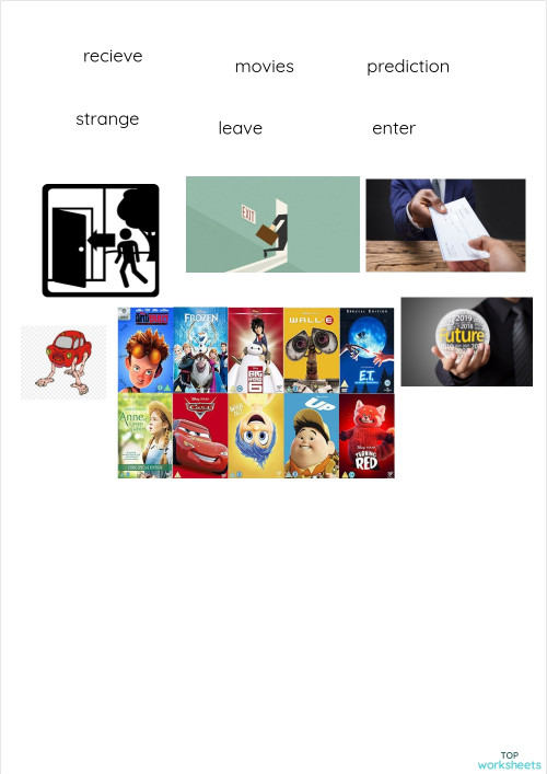Match the words to the pictures. Interactive worksheet | TopWorksheets
