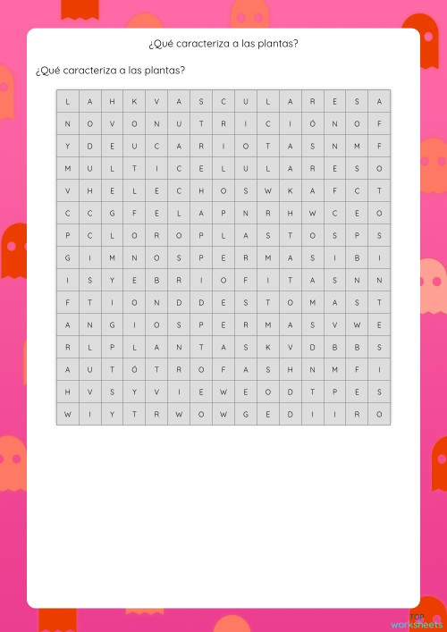 ¿Qué caracteriza a las plantas?. Ficha interactiva | TopWorksheets