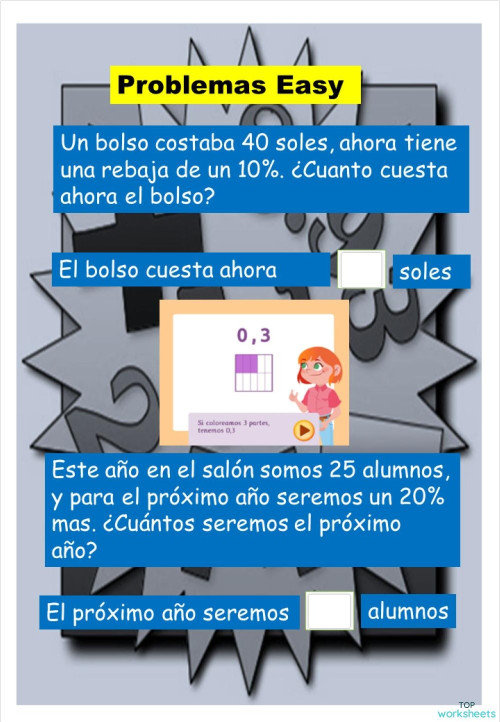 Multiplicación de fracciones. Ficha interactiva | TopWorksheets