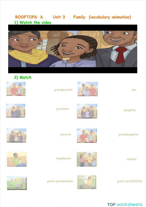 Family Rooftops 6 Unit 3. Interactive worksheet | TopWorksheets