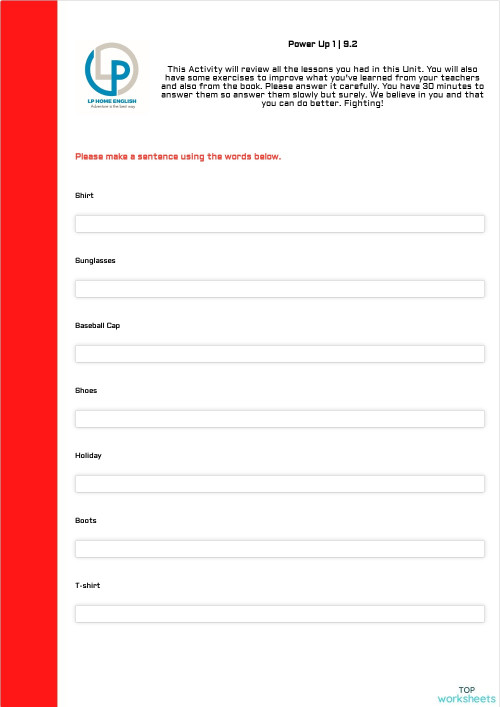 Power Up 1 | 9.2. Interactive worksheet | TopWorksheets