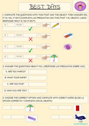 BEST DAYS-PRACTICE. Interactive worksheet | TopWorksheets