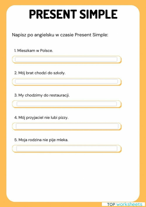 Present Simple Writing (polish). Interactive worksheet | TopWorksheets