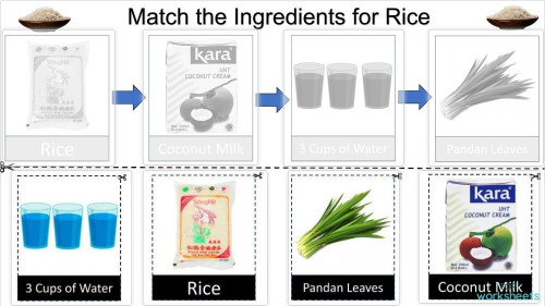 Rice Ingredients. Interactive worksheet | TopWorksheets