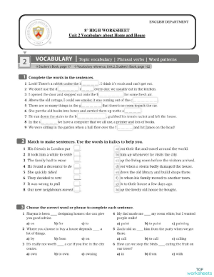 8° Grade Unit 2 Vocabulary Revision. Interactive worksheet | TopWorksheets