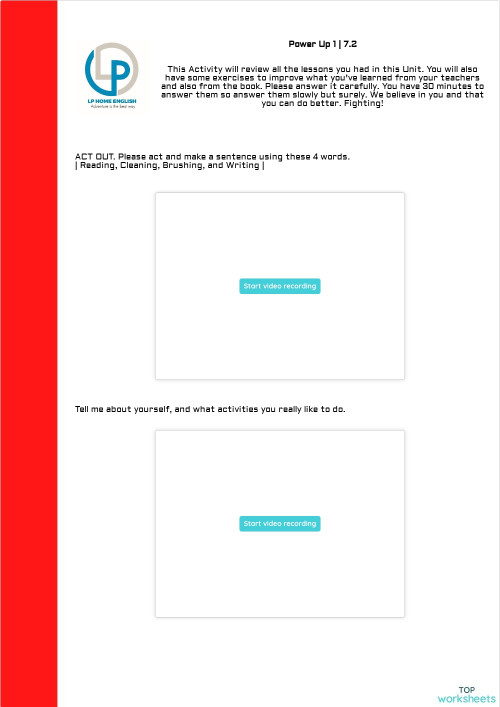 Power Up 1 | 7.2. Interactive worksheet | TopWorksheets