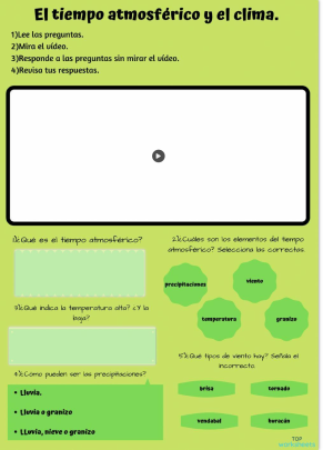 El clima y el tiempo de la atmósfera . Ficha interactiva | TopWorksheets