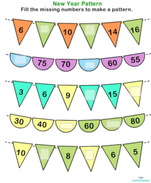 NUMBER PATTERN. Interactive worksheet | TopWorksheets