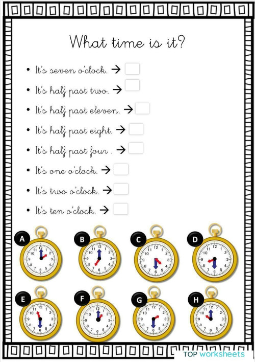 What time is it?. Interactive worksheet | TopWorksheets