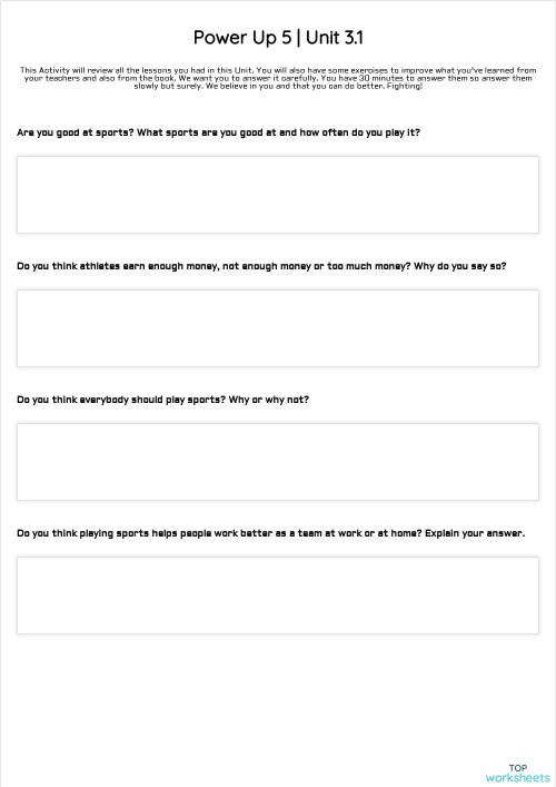 Power Up 5 | Unit 3.1. Interactive worksheet | TopWorksheets