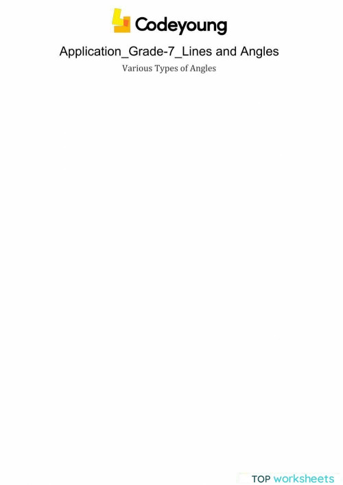 Various Types of Angles Application. Interactive worksheet | TopWorksheets