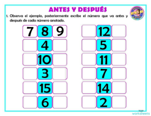 Números que van antes y después. Ficha interactiva | TopWorksheets