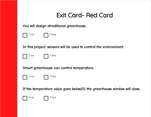 Exit Card- Red Card. Interactive worksheet | TopWorksheets