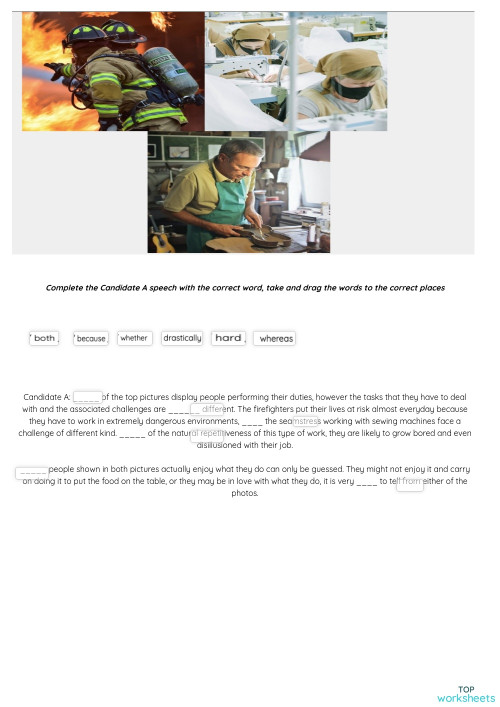 CAE speaking (starter). Interactive worksheet | TopWorksheets