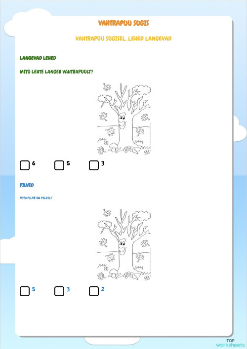 VAHTRAPUU SÜGIS. Interactive worksheet | TopWorksheets