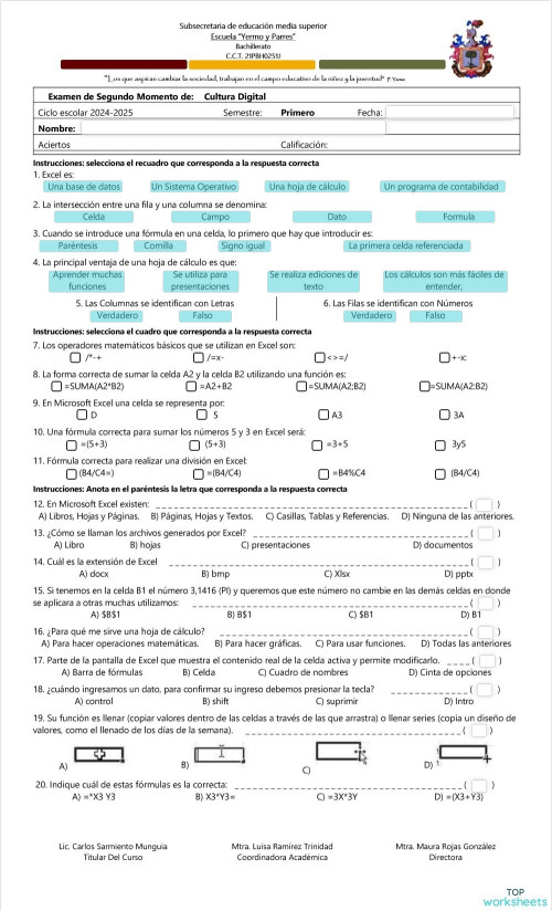 CULTURA DIGITAL 2° MOM. Ficha interactiva | TopWorksheets