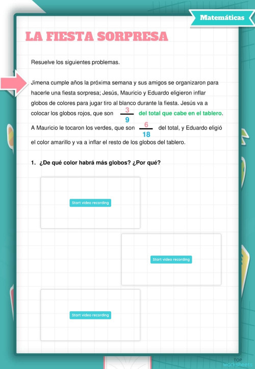 LA FIESTA SORPRESA. Ficha interactiva | TopWorksheets