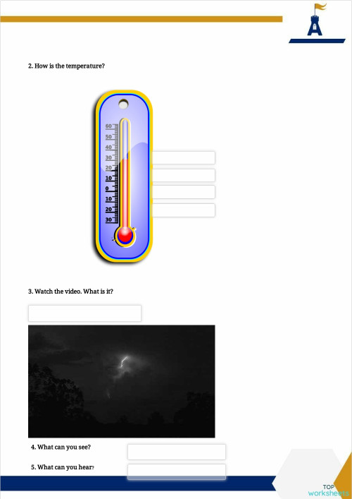 Mini Test Elementary Weather. Interactive worksheet | TopWorksheets