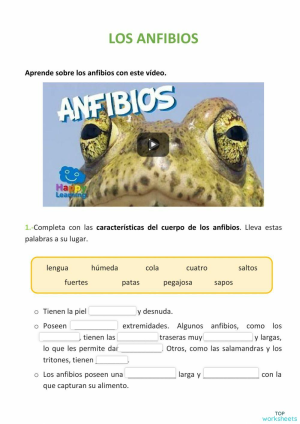 Aprendamos sobre los anfibios . Ficha interactiva | TopWorksheets