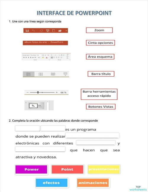 INTERFACE DE POWERPOINT. Ficha interactiva | TopWorksheets