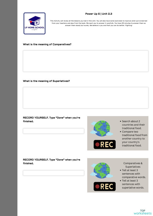 Power Up 6 | Unit 2.3. Interactive worksheet | TopWorksheets