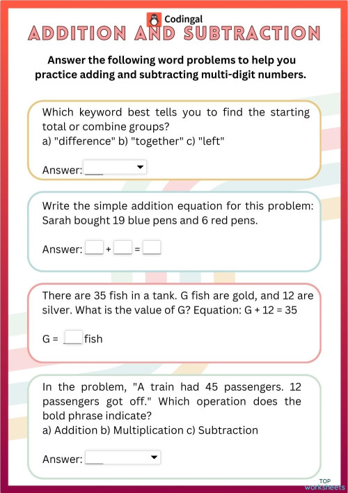 M_G02M08L37_WC03_Translating_Word_Problems_into_Equations_. Interactive worksheet | TopWorksheets