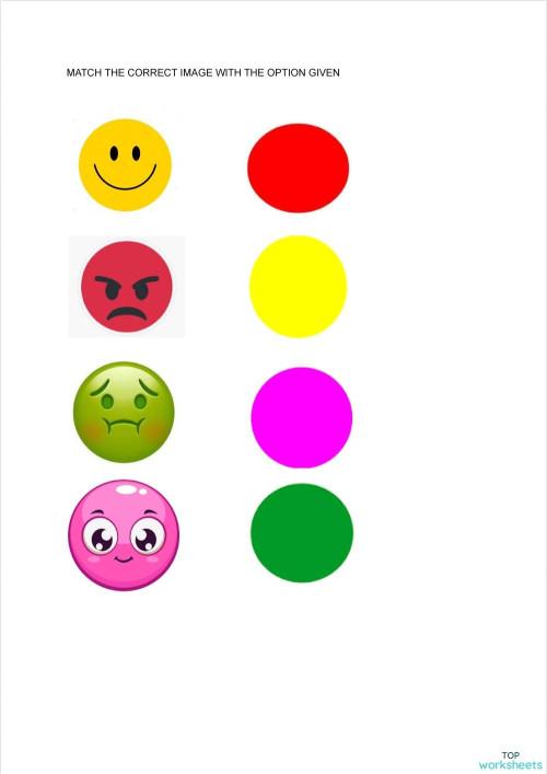 MATCH THE EMOJI WITH THE CORRECT COLOR. Interactive worksheet ...